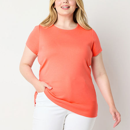 Click here for St. Johns Bay Womens Crew Neck Short Sleeve Plus T... prices