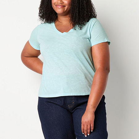 Click here for a.n.a Womens V Neck Short Sleeve Plus T-Shirt  3x... prices