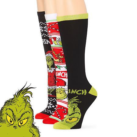 Click here for Unisex Adult 3 Pair Grinch Knee High Socks  5-9  B... prices