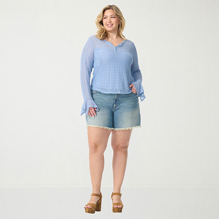 Click here for JS Jessica Simpson Womens Plus Split Crew Neck Lon... prices