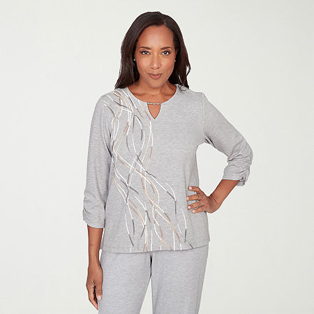 Click here for Alfred Dunner Comfort And Joy Womens Split Crew Ne... prices