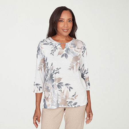 Click here for Alfred Dunner Comfort And Joy Womens Split Crew Ne... prices