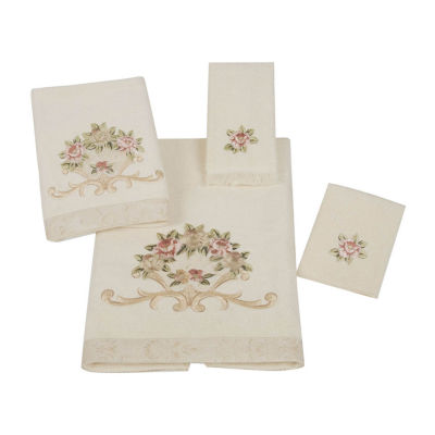 Avanti Rosefan Ivory Bath Towels, Color: Ivory