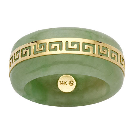 Click here for 9M Genuine Jade 14K or 10k Gold Band  6  Green Jad... prices