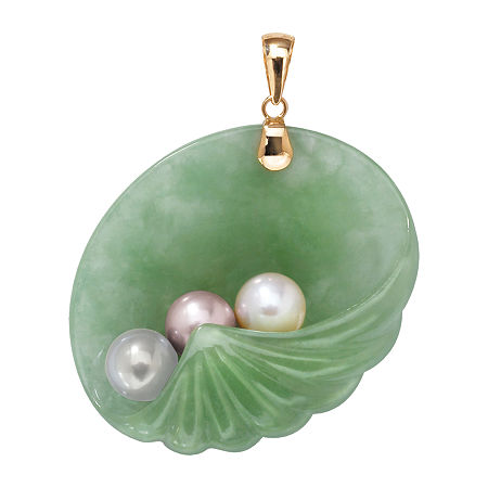 Click here for Seashell Womens Genuine Green Jade 14K Gold Pendan... prices