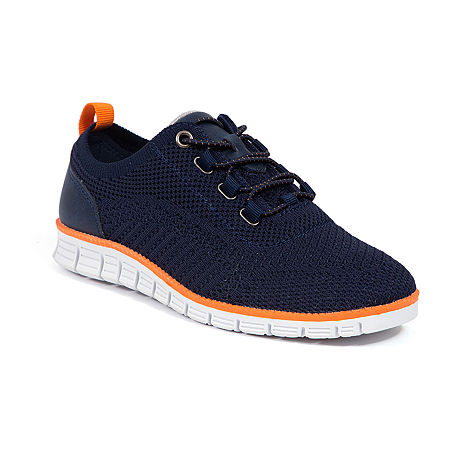 Deer Stags Big Boys Status Junior Bungee Lace Dress Fashion Sneakers - Navy  Orange