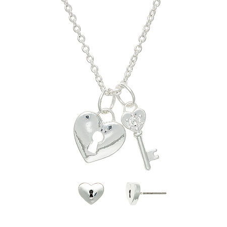 Click here for Mixit Womens Heart Keys Hypoallergenic 2-pc. Jewel... prices