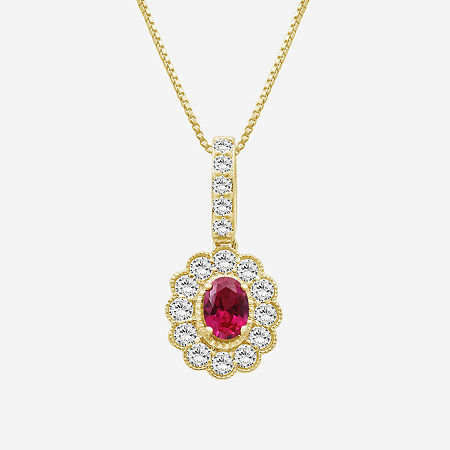 Click here for Womens Oval-cut Gemstone & 1 CT. T.W. Lab-Grown Di... prices