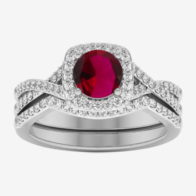 Modern Bride Gemstone Womens 1/2 CT. T.W. Lead Glass-Filled Red Ruby ...