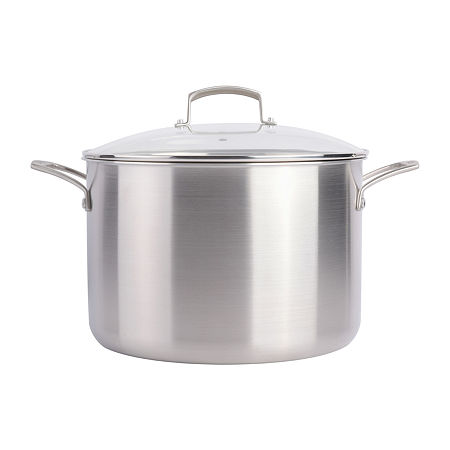 Babish Tri-Ply Stainless Steel Professional Grade Stock Pot w/Lid  12-Quart - Silver