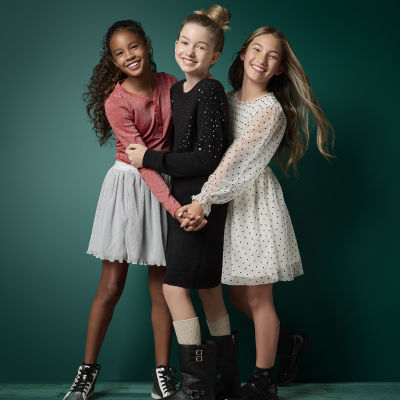 Thereabouts Shimmer Little & Big Girls A-Line Skirt, Color: Silver ...