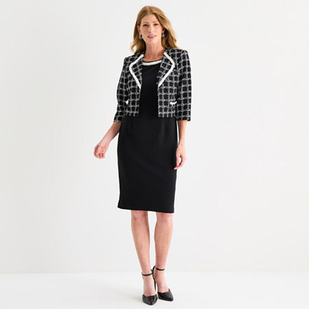 Click here for Maya Brooke Womens Grid Jacket Dress  8  Black prices