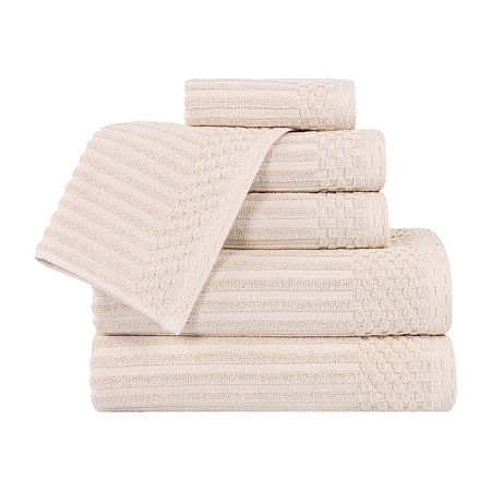 Click here for Superior Soho Checkered Border Cotton 6 Piece Towe... prices