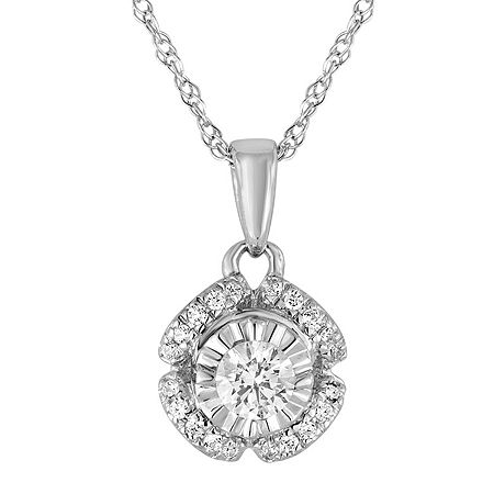 Click here for 1/5 CT.T.W. Natural Diamond 10K White Gold Pendant... prices