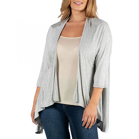 Click here for 24/7 Comfort Apparel 3/4 Length Sleeve Open Cardig... prices