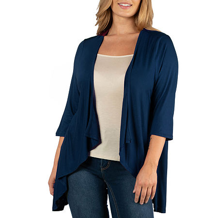 Click here for 24/7 Comfort Apparel 3/4 Length Sleeve Open Cardig... prices