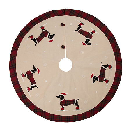 Click here for Glitzhome Dachshund Indoor Tree Skirt  One Size  B... prices