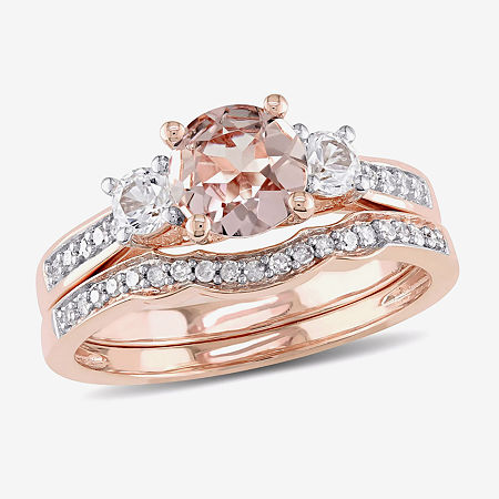 Click here for Genuine Morganite  Lab Created White Sapphire & 1/... prices