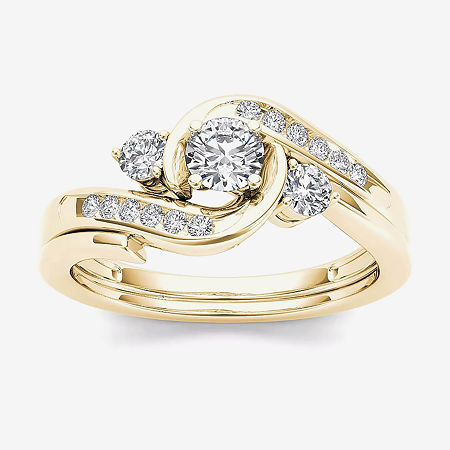 Click here for 1/2 CT.T.W. Natural Diamond 10K Yellow Gold Bridal... prices