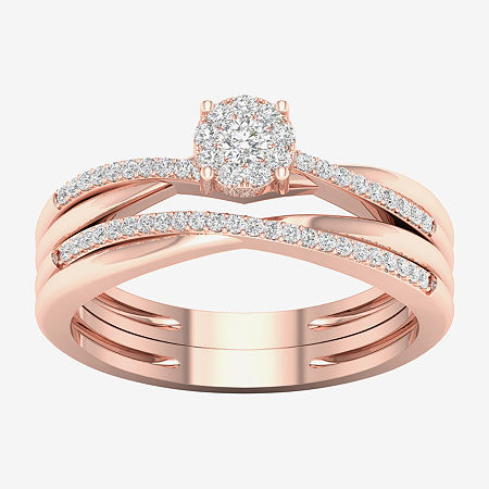 Click here for 1/4 CT.T.W. Natural Diamond 10K Rose Gold Engageme... prices