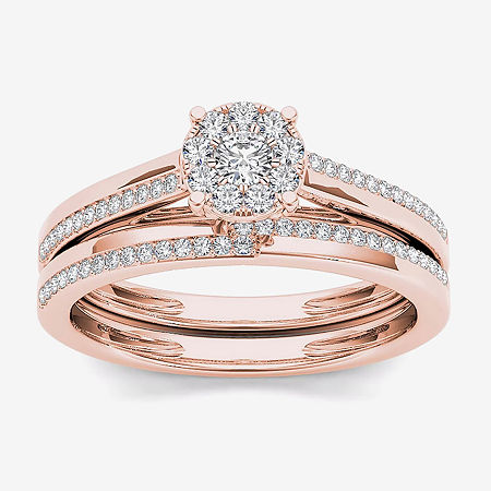 Click here for 1/3 CT.T.W. Natural Diamond 10K Rose Gold Round Cl... prices
