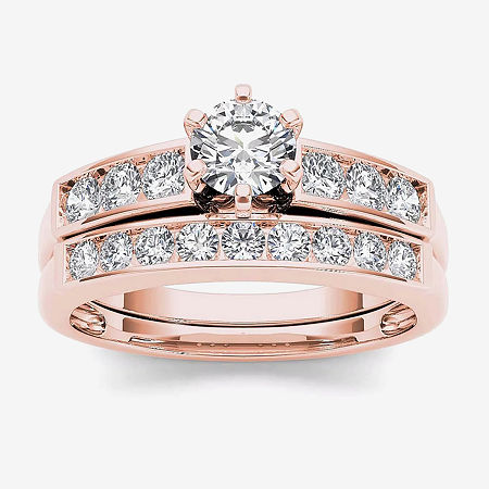 Click here for 1 CT.T.W. Natural Diamond 14K Rose Gold Bridal Set... prices