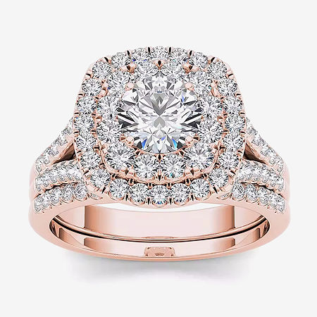 Click here for 2 CT.T.W. Natural Diamond 14K Rose Gold Bridal Set... prices