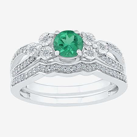 Click here for Modern Bride Gemstone Lab Created Emerald & 1/5 CT... prices