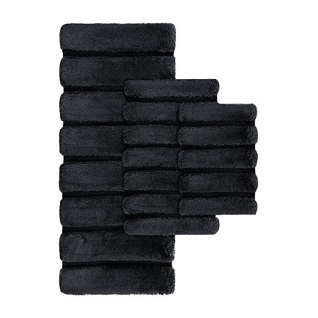 Madison Park Pearl Tufted Channel Bath Rug  17 x 24 - Black