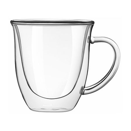 JoyJolt Serene Double Wall Coffee/Tea Glasses Set of 2 - Clear