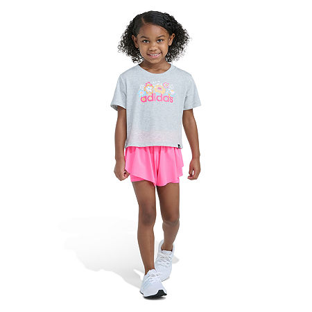 Click here for adidas Little Girls 2-pc. Short Set  5  Gray prices