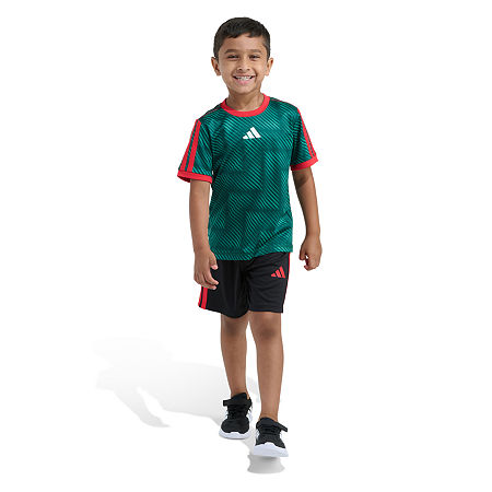 Click here for adidas Boys 2T-7 Printed T-Shirt and Shorts  2-Pie... prices