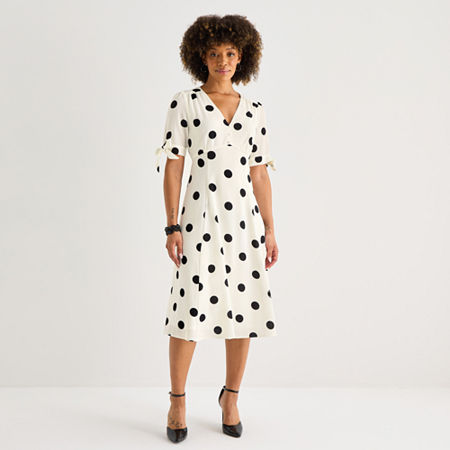 Click here for 52seven Womens Short Sleeve Dots Midi Fit + Flare... prices