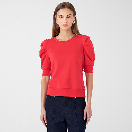 Click here for RM Rebecca Minkoff Womens Crew Neck Elbow Sleeve S... prices