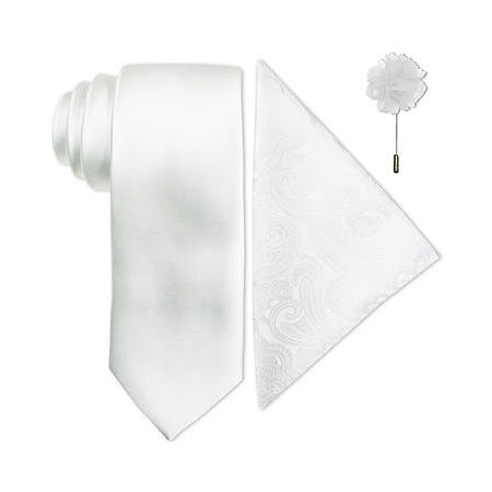 Click here for J. Ferrar Solid Tie Set  One Size  White prices