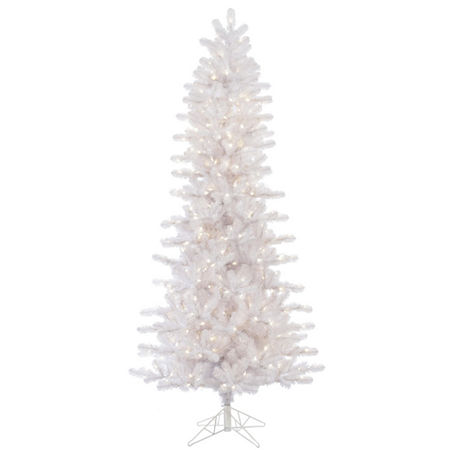 Click here for 6.5 Prelit Crystal White Pine Slim Artificial Chri... prices