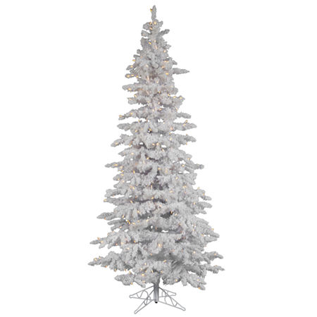 Click here for 6.5 Prelit Flocked White Spruce Christmas Tree  On... prices