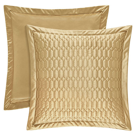 J Queen New York Satinique Quilted Sham  European - Gold