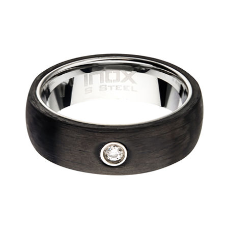 Click here for Inox Mens Jewelry 8MM Diamond-Accent Stainless Ste... prices