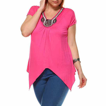 Click here for White Mark Plus Grace Womens V Neck Short Sleeve T... prices