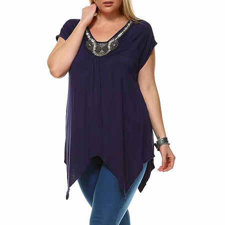 Click here for White Mark Plus Grace Womens V Neck Short Sleeve T... prices