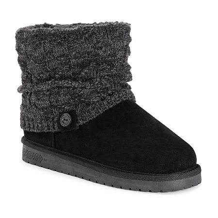 Muk Luks Womens Laurel Boots - Black heather