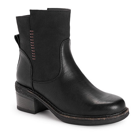 Muk Luks Womens Logger Niagara Booties - Black