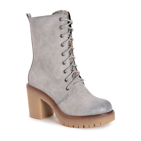 Muk Luks Womens Riser Jazz Heeled Boots - Grey