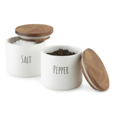 Home Expressions 2-pc. Salt and Pepper Jars, Color: White Brown - JCPenney