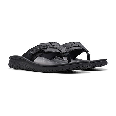 Click here for Clarks Mens Wesley Sun Flip-Flops  13 Medium  Blac... prices