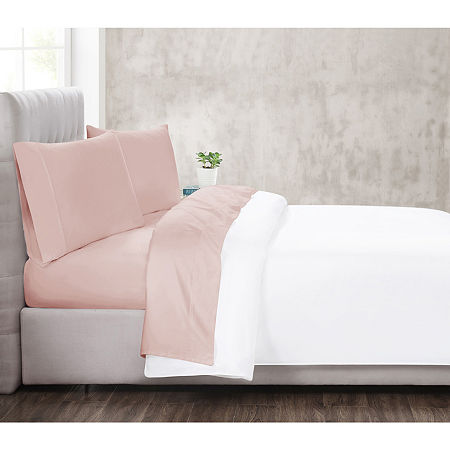 Christian Siriano New York 300 Thread Count Cotton Sateen 3-Pc. Sheet Set  King - Blush