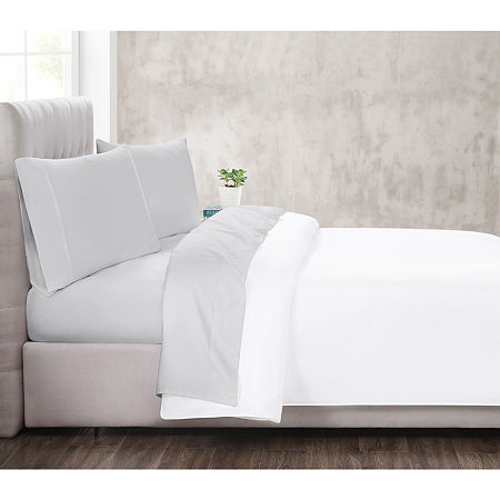 Christian Siriano New York 300 Thread Count Cotton Sateen 3-Pc. Sheet Set  King - Gray