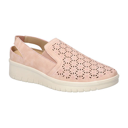 Easy Street Womens Petal Comfort Slip-On Flats - Blush