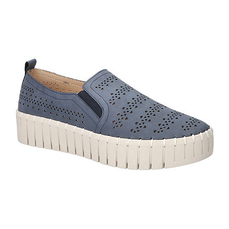Easy Street Womens Peppy Slip-On Platform Sneakers - Navy